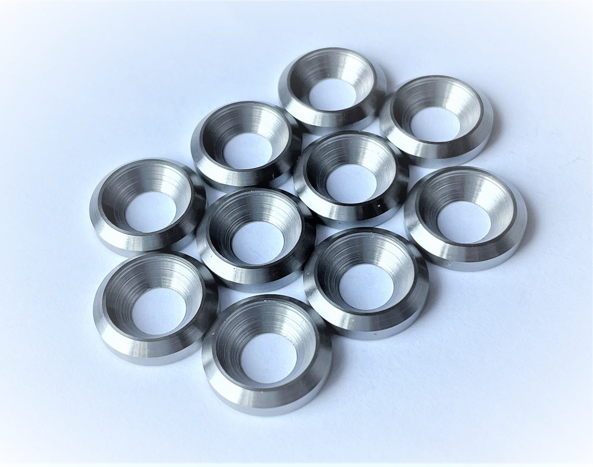 Stainless Countersunk Cup Washers M6 16mm dia CNC Solid Metal 10x ...